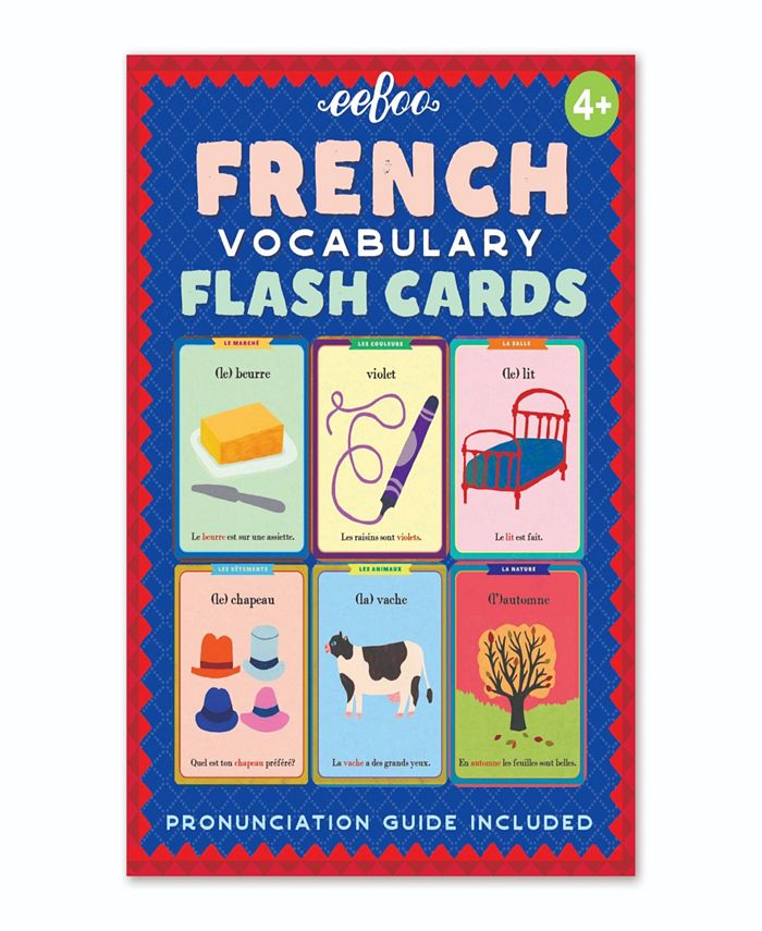 Eeboo French Vocabulary Flash Cards Set, 56 Piece - Macy's