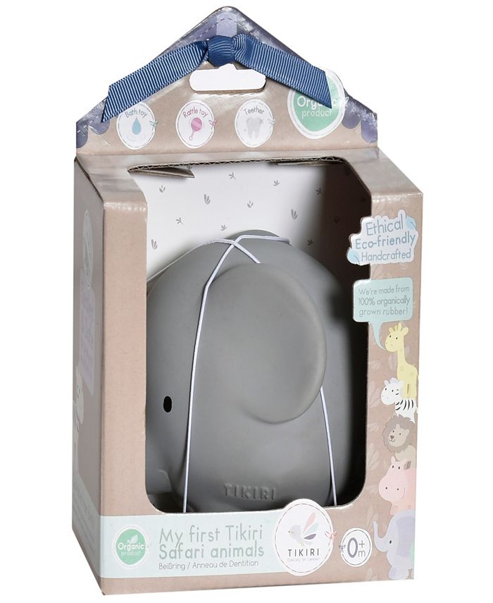 Tikiri Toys Rubber Elephant Rattle Teether Bath Toy Natural Rubber - Macy's