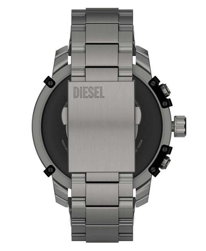 Diesel Men's Touchscreen Griffed Gunmetal-tone Stainless Steel Bracelet ...