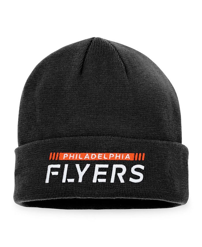 Fanatics Men's Black Philadelphia Flyers Authentic Pro Rink Cuffed Knit ...