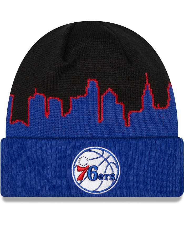New Era Men's Royal and Black Philadelphia 76ers 2022 Tip-Off Cuffed Knit Hat - Macy's
