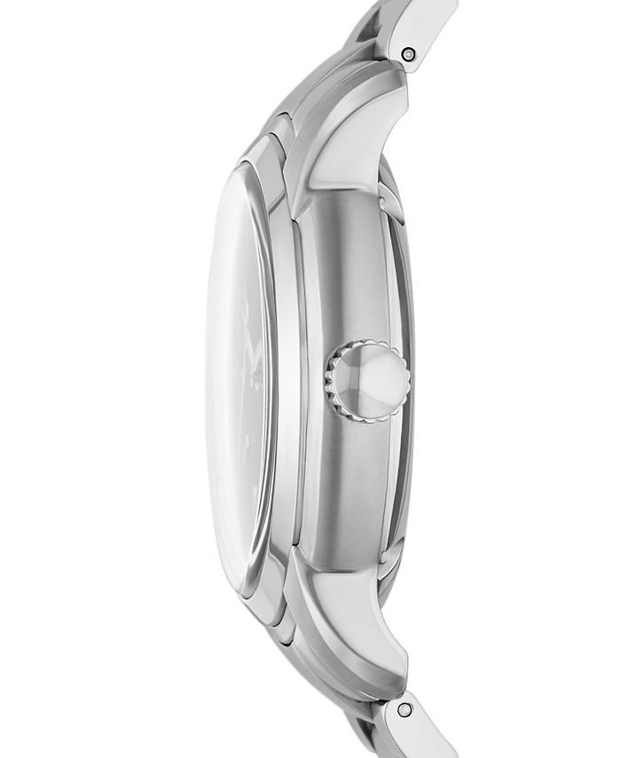 Fossil Men's Heritage Automatic Silver Tone Stainless Steel Watch 43mm ...