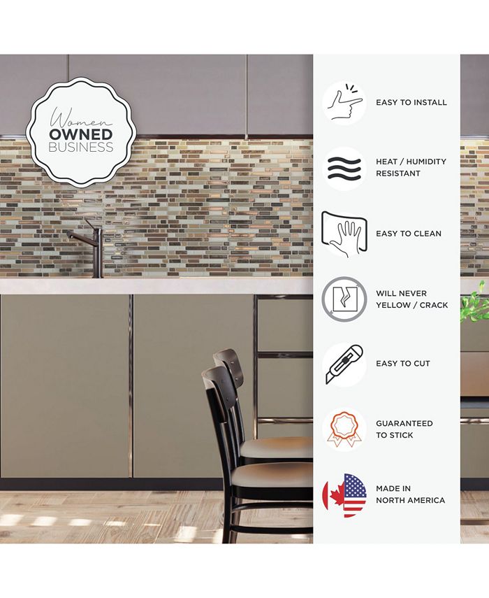 The Smart Tiles Smart Tiles Bellagio Nola 10.06 in. X 10 in. Peel and ...