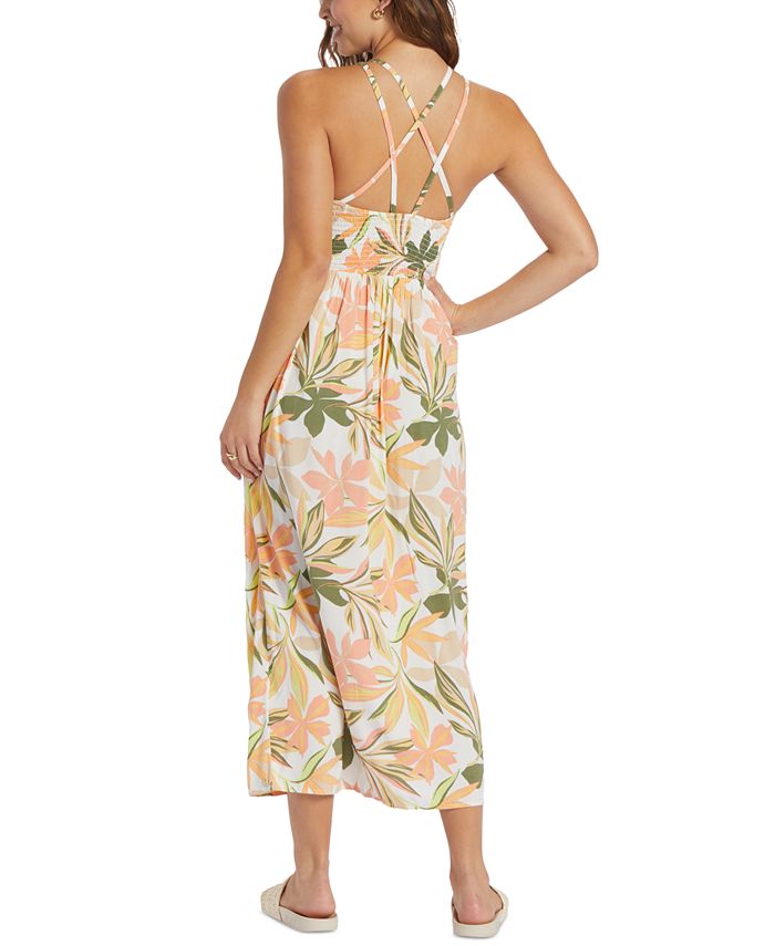 Roxy Juniors' Bungalow Printed Strappy-Back Maxi Dress - Macy's