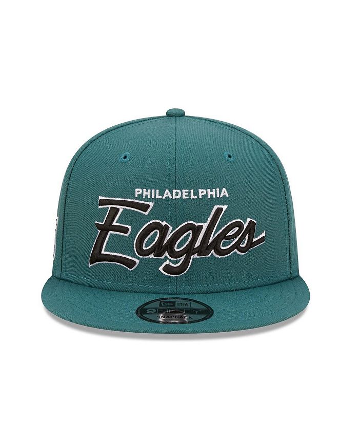 New Era Men's Midnight Green Philadelphia Eagles Script 9FIFTY Snapback ...