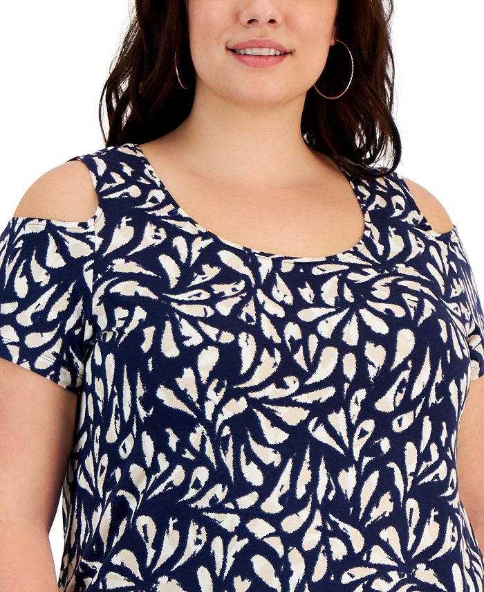 Jm Collection Plus Size Fluttering Wing Cold Shoulder Top Created For Macys And Reviews Tops