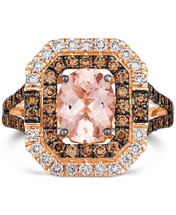 Le Vian Peach Morganite 1 1 3 Ct T W And Diamond 1 1 4 Ct T W
