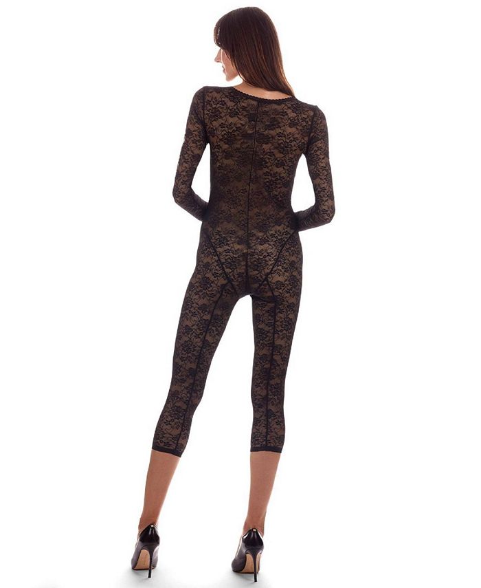 MeMoi Women's Estelle Long Sleeve Lace Capri Catsuit - Macy's