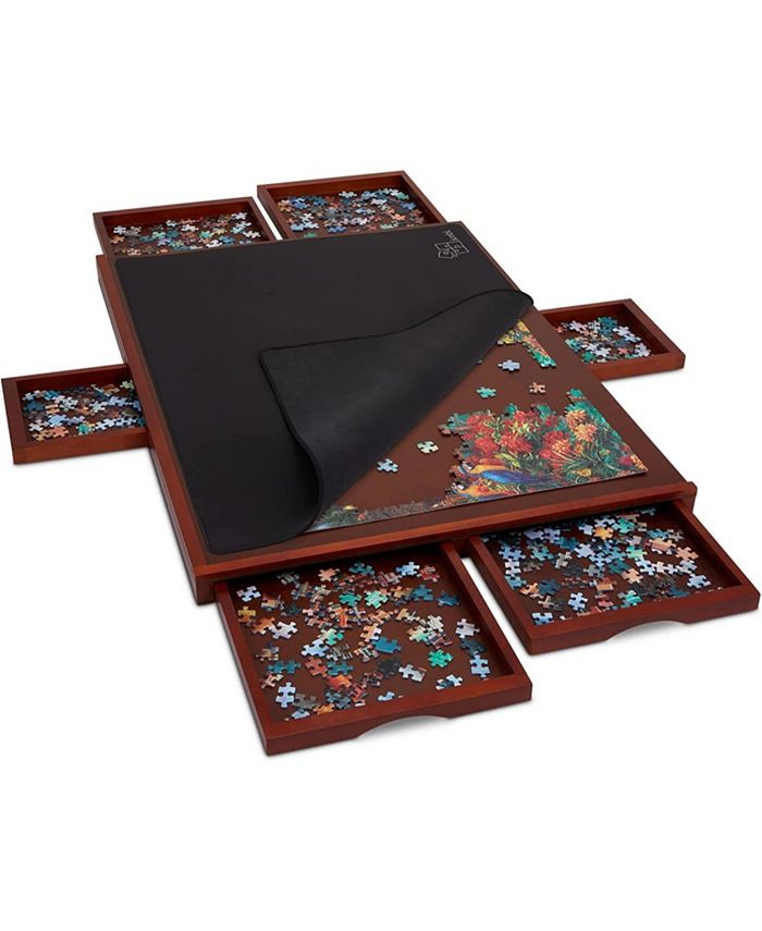 Jumbl 1000pc Puzzle Board w/Mat 23”x31” Wooden Jigsaw Puzzle Table - Macy's
