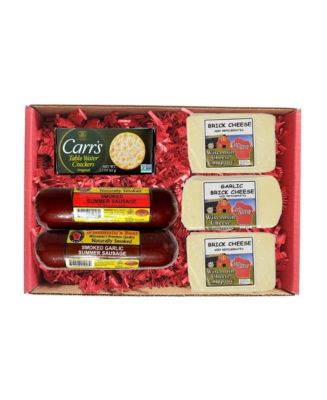 "Wisconsin Big Deluxe Brick Cheese, Sausage & Cracker" Gift Box ...