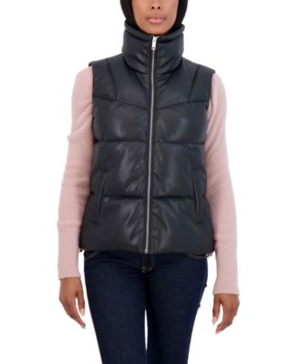 Sebby Collection Women's Faux Leather Vest - Macy's