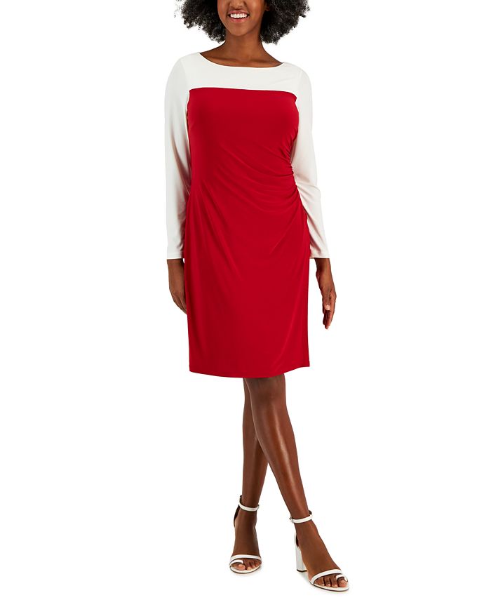 Kasper Ginger Colorblocked Midi Shift Dress - Macy's