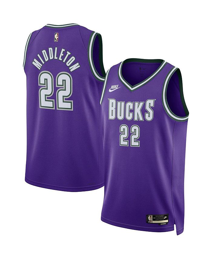 Nike Men's Khris Middleton Purple Milwaukee Bucks 2022/23 Swingman ...