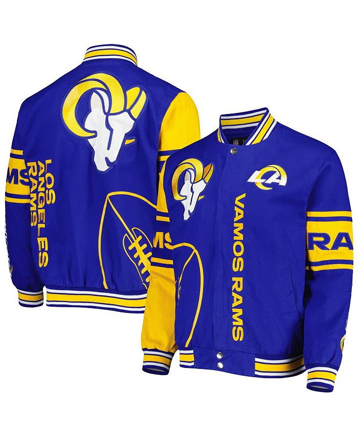 JH Design Men's Royal, Gold Los Angeles Rams Twill Full-Snap Jacket ...