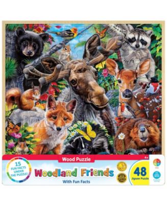 Masterpieces Wood Fun Facts - Woodland Friends 48 Piece Kids Puzzle ...