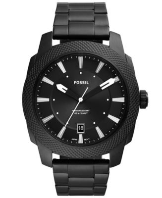 Fossil Men's Machine Quartz Black Stainless Steel Bracelet Watch, 49mm ...