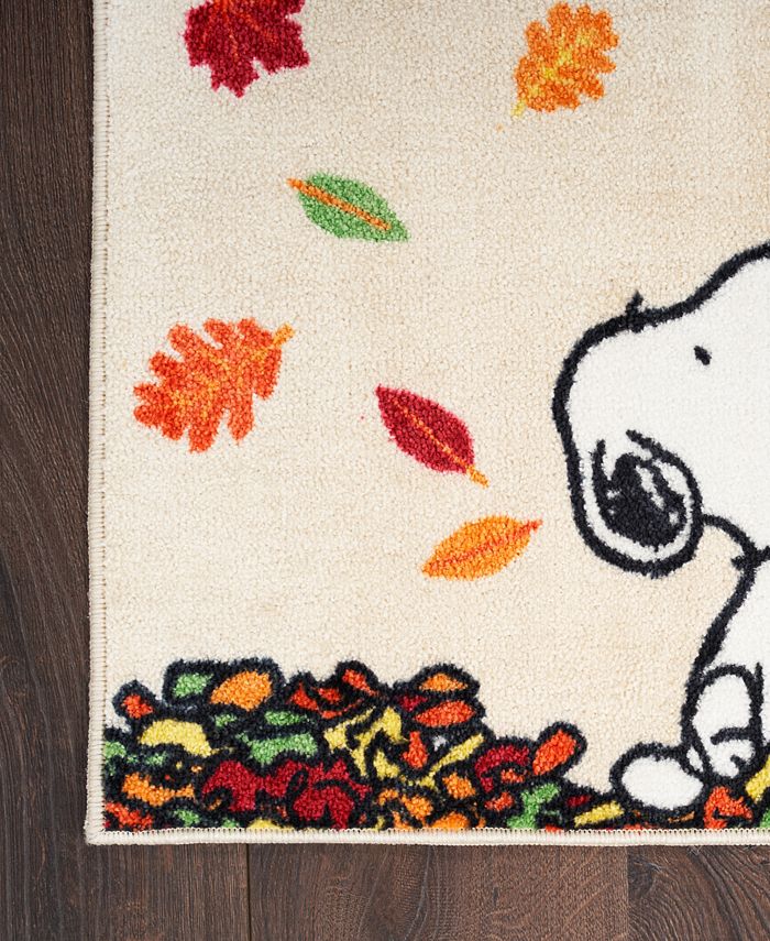 Nourison Peanuts Snoopy with Falling Leaves Accent Rug, 18" x 30" - Macy's