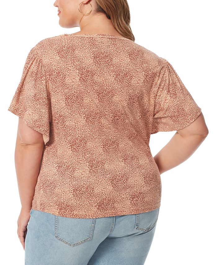 Jessica Simpson Trendy Plus Size Ophelia Ruched V-Neck Top & Reviews ...