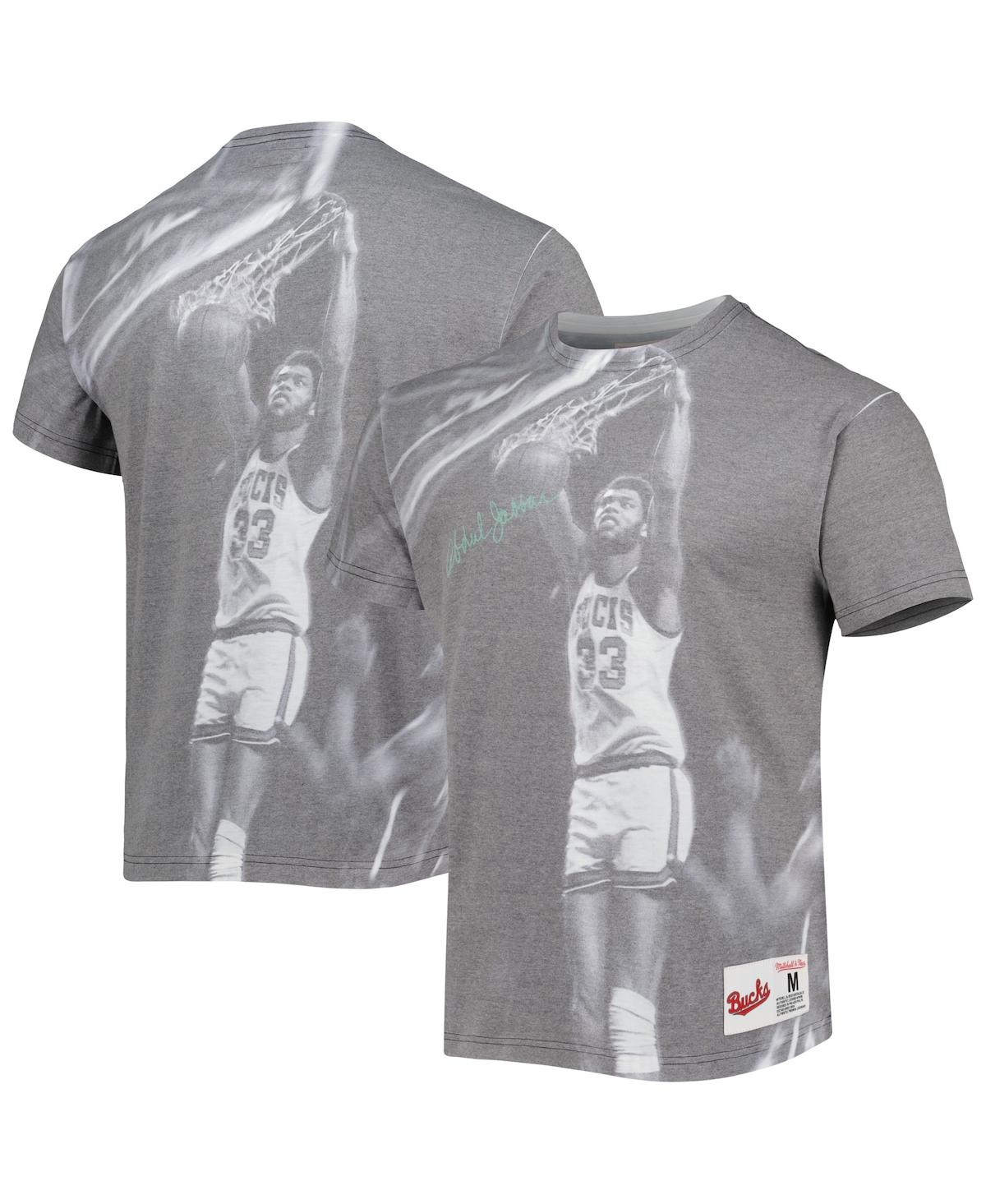 Mitchell & Ness Men's Kareem Abdul-jabbar Heather Gray Milwaukee Bucks ...
