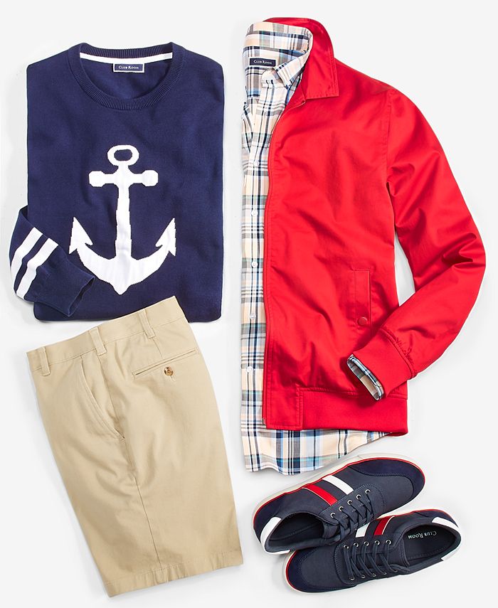 Club Room Men's Nautical-Style Lightweight Chino Jacket, Created for ...