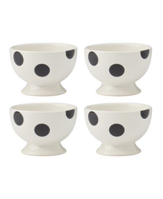 Kate Spade on the Dot Assorted Footed Dessert Bowls 4 Piece Set ...