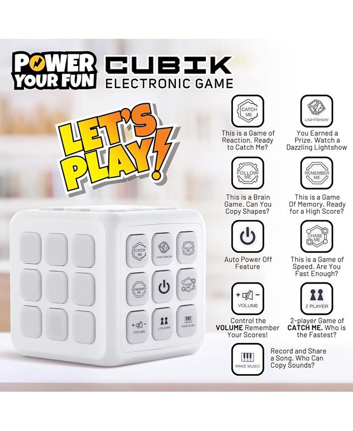 Power Your Fun Cubik LED Flashing Cube Memory Game - White - Macy's