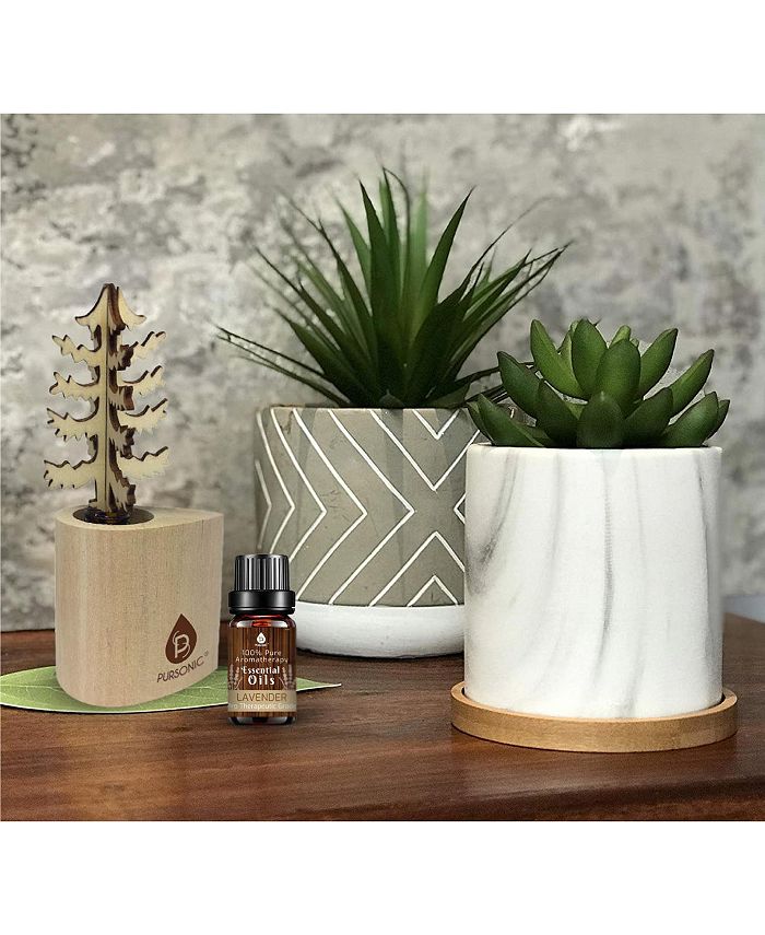 PURSONIC 3D Wooden Standard Tree Reed Diffuser with Lavender Essential ...