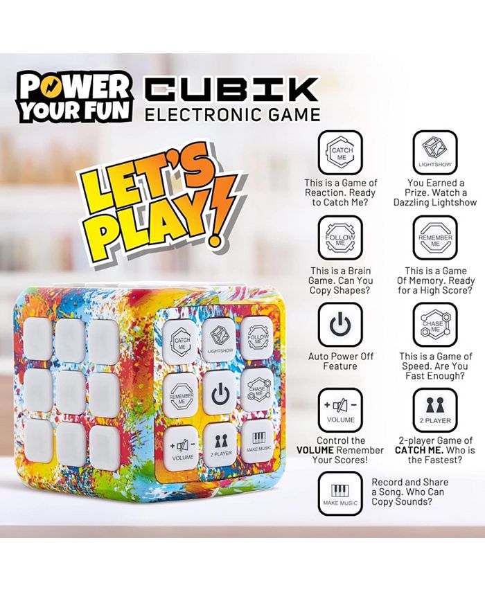 Power Your Fun Cubik LED Flashing Cube Memory Game - Tie Dye - Macy's