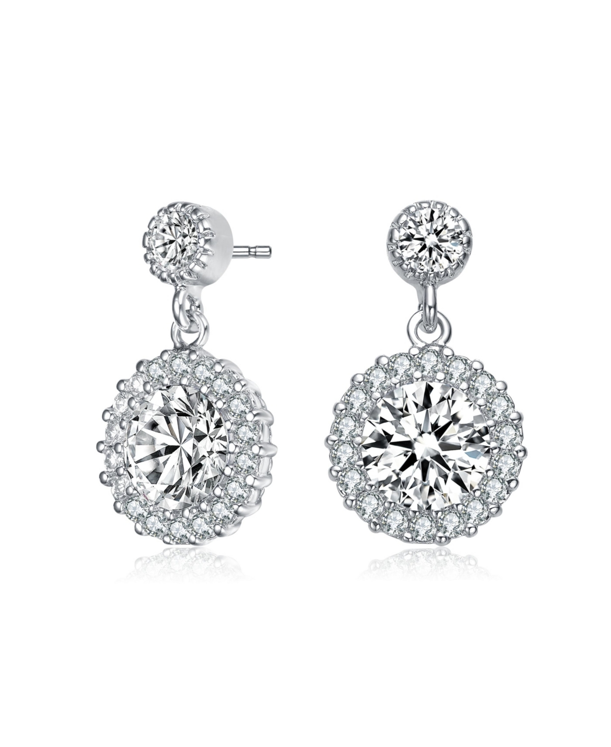 Click here for Gv Sterling Silver White Gold Plated Clear Round C... prices