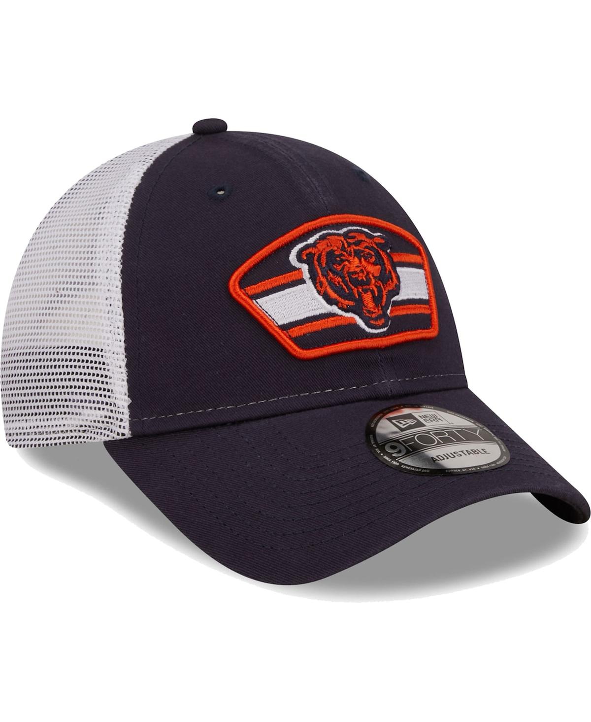 New Era Men's Navy, White Chicago Bears Logo Patch Trucker 9forty ...