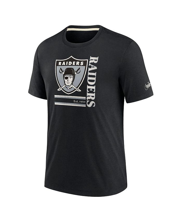 Nike Men's Black Las Vegas Raiders Wordmark Logo Tri-Blend T-shirt - Macy's
