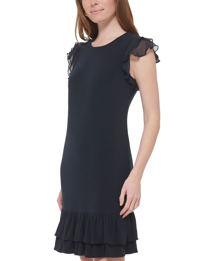 Tommy Hilfiger Womens Ruffled Tiered Hem Dress Macys