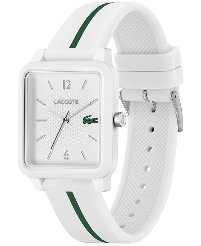 Lacoste Men's Studio White Silicone Strap Watch 36mm x 38mm - Macy's