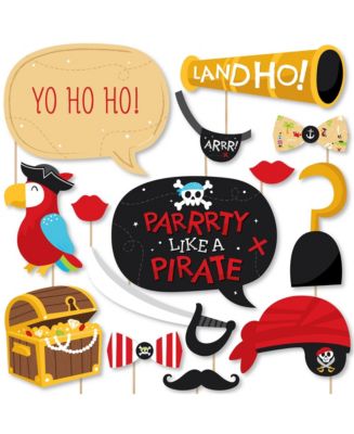Pirate Ship Adventures - Skull Birthday Party Photo Booth Props Kit ...