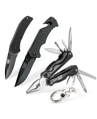 Cat 4 pc Multi-Tool and Folding Pocket Black Knife Set with Keychain Tool - Macy's