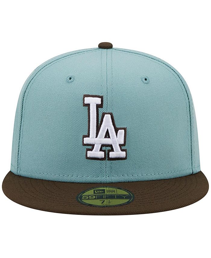 New Era Men's Light Blue, Brown Los Angeles Dodgers 1988 World Series Beach Kiss 59FIFTY Fitted ...