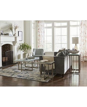 Furniture Eliza Glass Occasional Media Console Table - Macy's