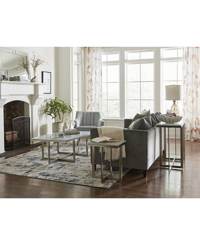 Furniture Eliza Glass Occasional Media Console Table - Macy's