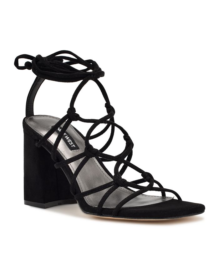 Nine West Women's Glaven Square Toe Lace-up Dress Sandals - Macy's