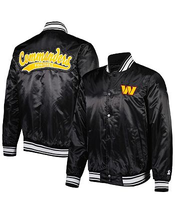 Starter Men's Black Washington Commanders Locker Room Satin Varsity ...