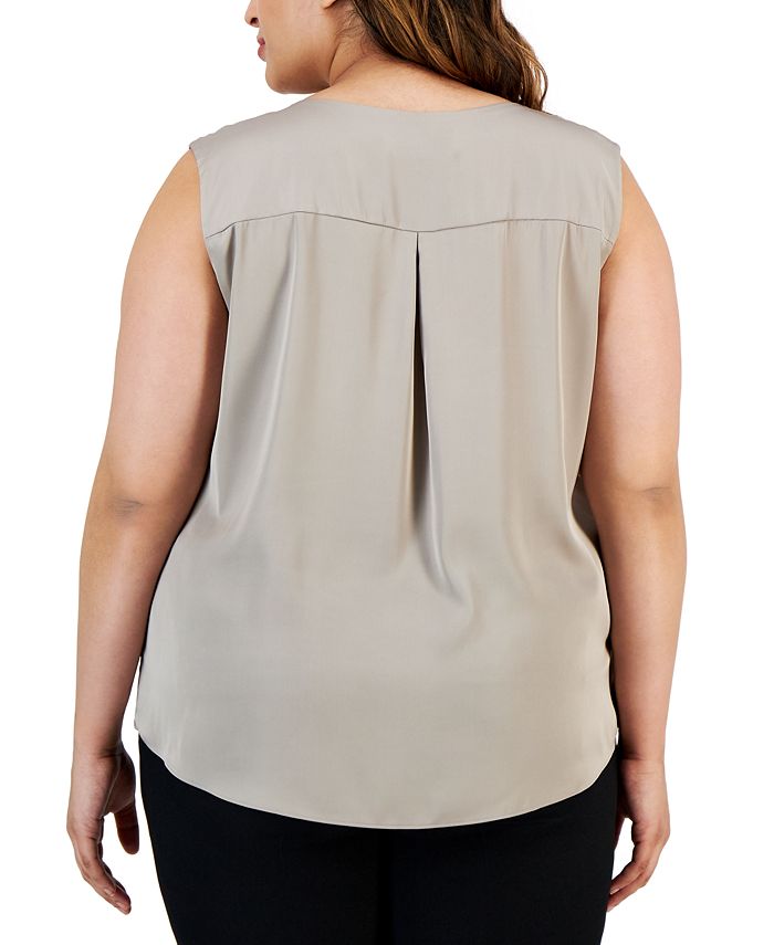 Kasper Plus Size Sleeveless Keyhole Camisole & Reviews - Tops - Women ...