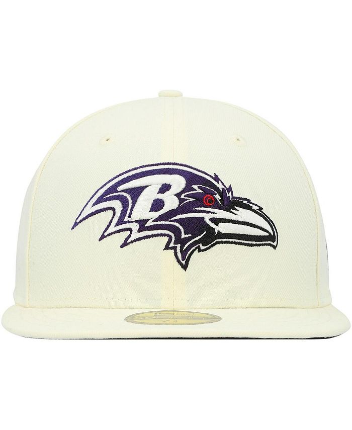 New Era Men's Cream Baltimore Ravens Chrome Color Dim 59FIFTY Fitted ...