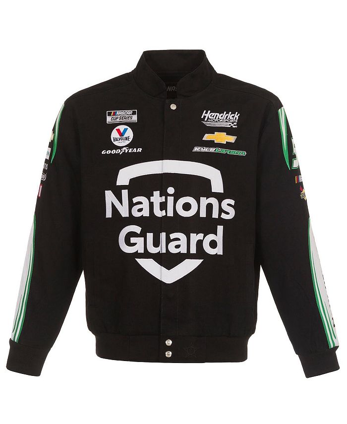 JH Design Men's Black Kyle Larson Nations Guard Twill Uniform Full-Snap ...