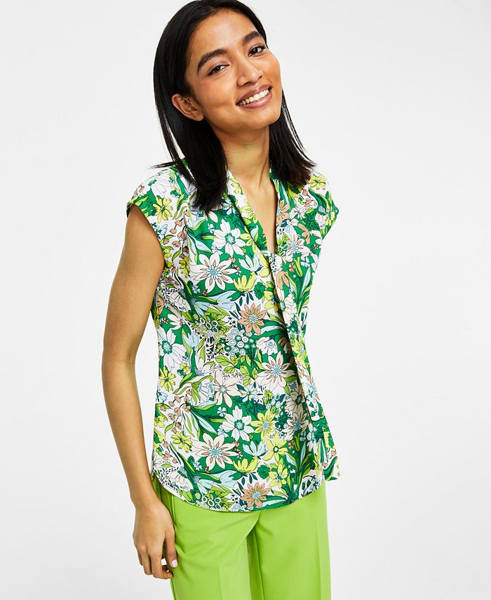 Bar III Women's Sleeveless Tie-Neck Top, Created for Macy's - Macy's