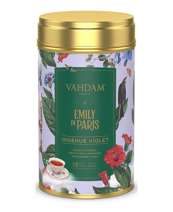 Vahdam Teas Emily In Paris Tea Gift Box - 48 Pyramid Tea Bags, 4 ...