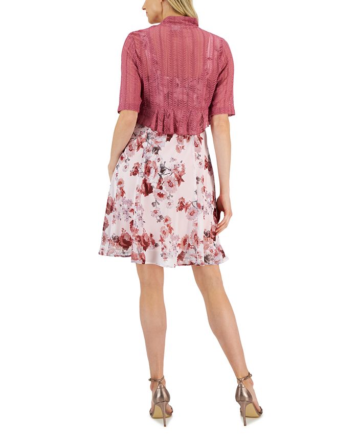 Connected Petite 2-Pc. Crochet Jacket & Dress Set - Macy's