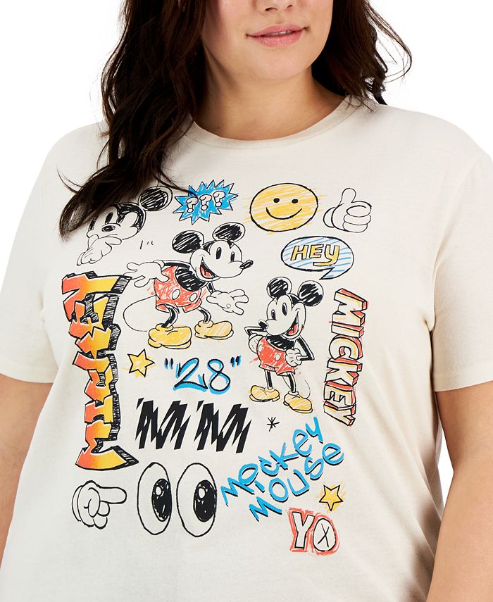Disney Trendy Plus Size Mickey Mouse Doodle Print T Shirt Macys