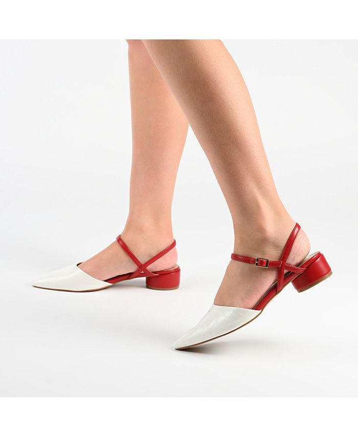 Journee Collection Women's Brynn Block Heel Pointed Toe Flats - Macy's