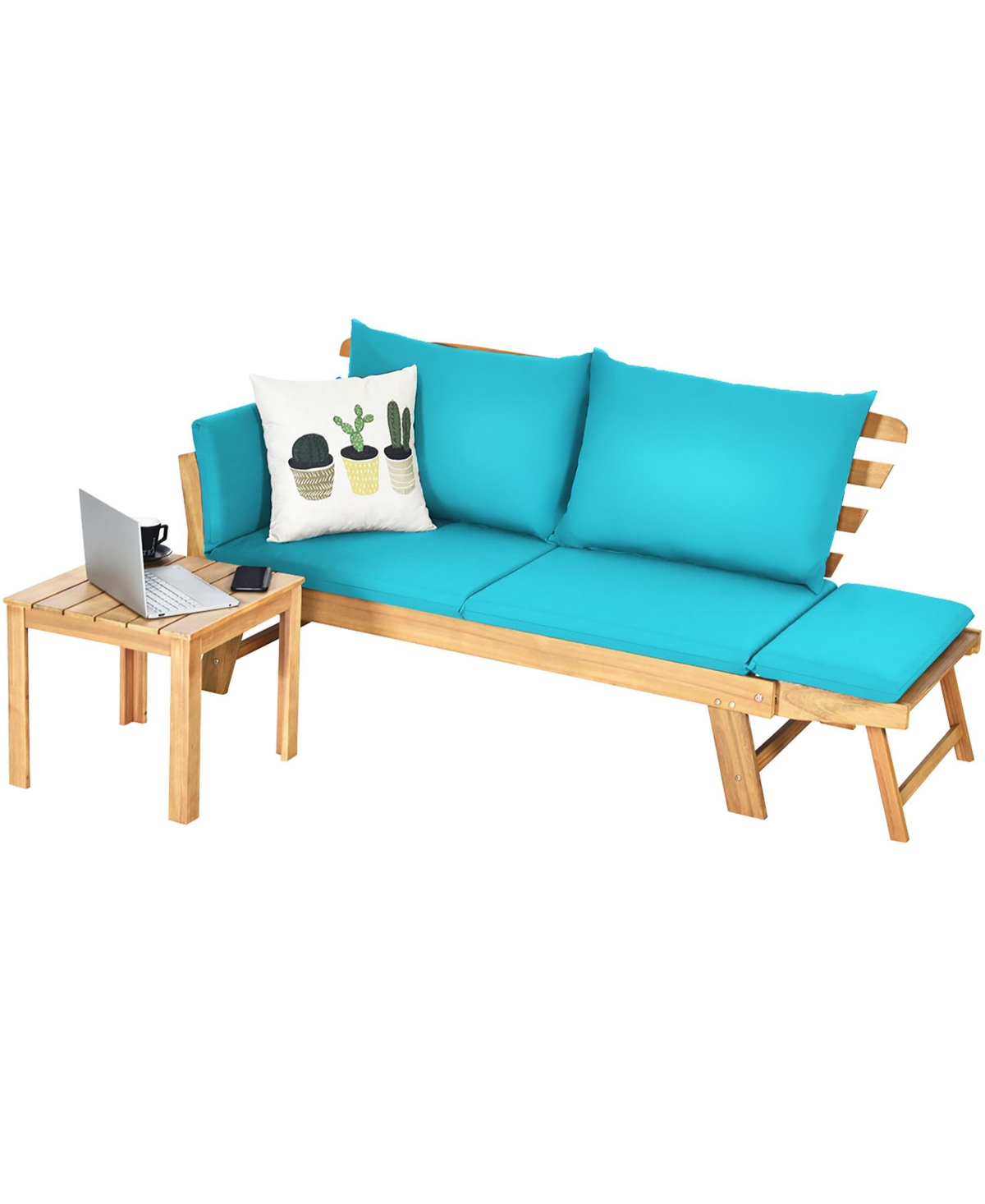 Click here for Costway Patio Convertible Sofa Daybed Solid Wood A... prices