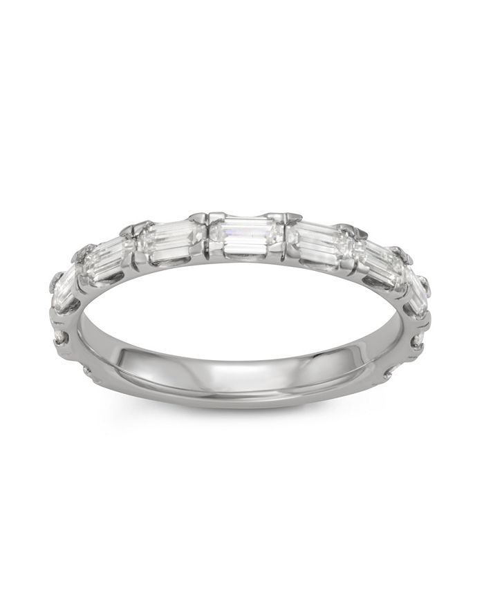 Charles & Colvard Moissanite Emerald Cut Wedding Band (1 1/10 ct. t.w ...